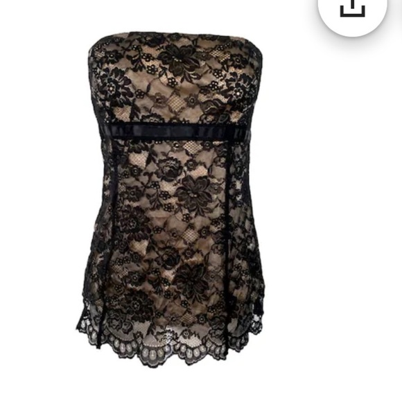 Express | Tops | Y2k Express Lace Top Mesh Lace Floral Black Lace ...